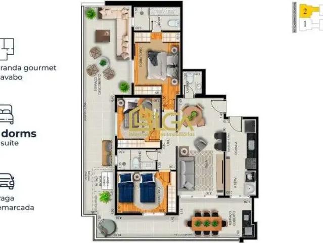 Apartamento para Venda em Santos/SP Aparecida 3 Quartos