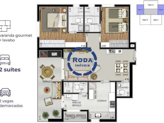 Apartamento para Venda em Santos/SP Aparecida 3 Quartos