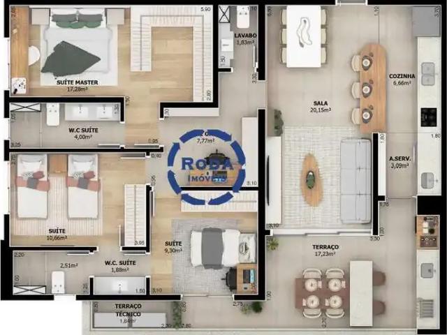 Apartamento para Venda em Santos/SP Boqueirão 3 Quartos