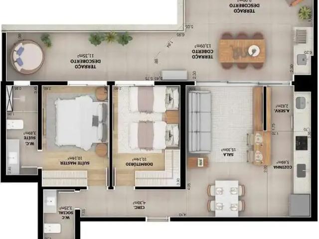 Apartamento para Venda em Santos/SP Boqueirão 3 Quartos