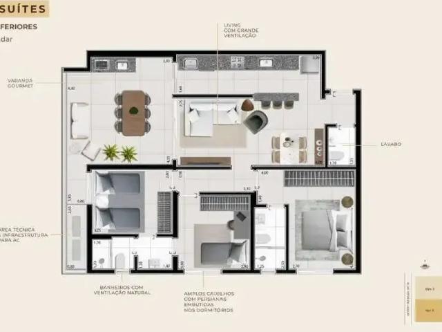 Apartamento para Venda em Santos/SP Boqueirão 3 Quartos