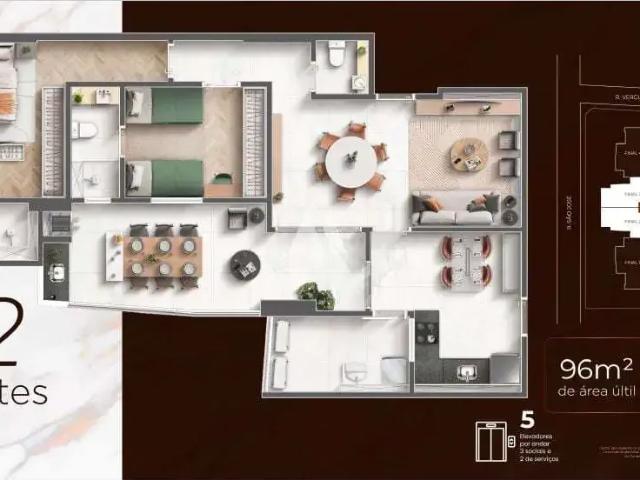 Apartamento para Venda em Santos/SP Embaré 2 Quartos