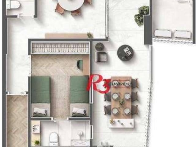 Apartamento para Venda em Santos/SP Embaré 2 Quartos