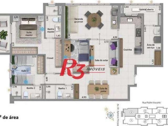 Apartamento para Venda em Santos/SP Embaré 3 Quartos