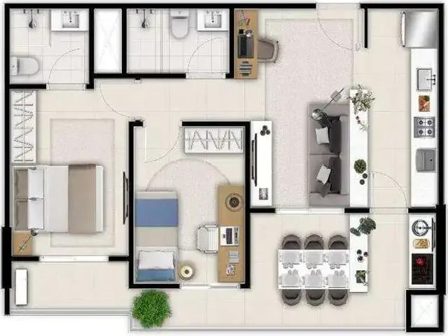 Apartamento para Venda em Santos/SP Encruzilhada 2 Quartos
