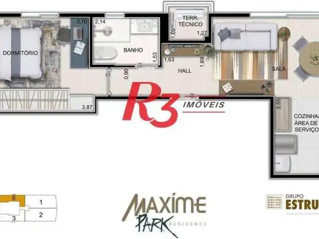 Apartamento para Venda em Santos/SP Ponta da Praia 1 Quartos