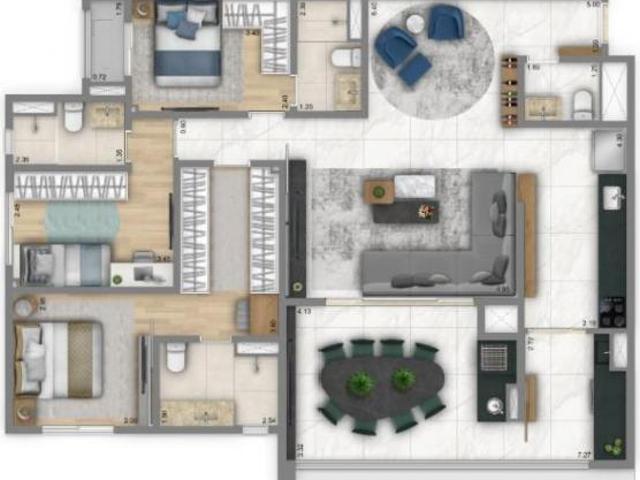 Apartamento para venda em Saúde com 3 quartos, sendo 3 suítes, 125m²