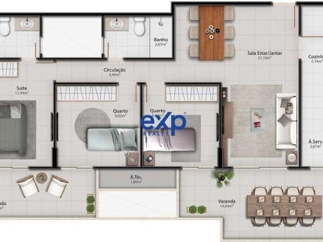 Apartamento para Venda em Serra/ES Alphaville Jacuhy 3 Quartos