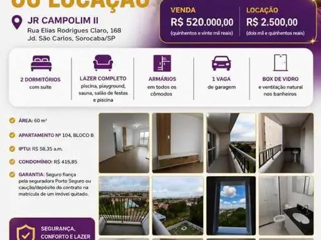 Apartamento para Venda em Sorocaba/SP Jardim São Carlos 2 Quartos