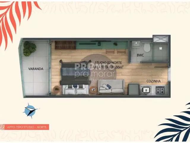 Apartamento para Venda em Tamandaré/PE Praia de Tamandaré 1 Quartos