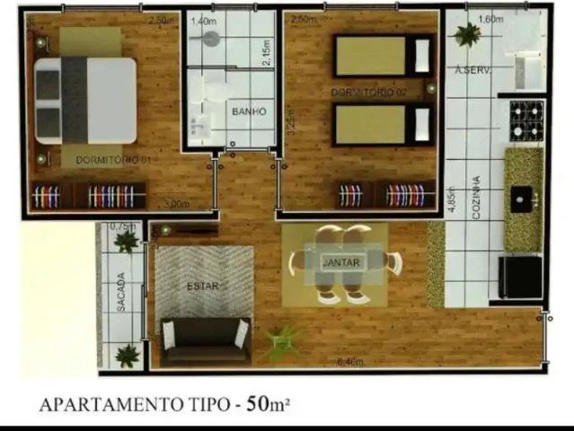 Apartamento para Venda em Taubaté/SP Vila Areao 2 Quartos
