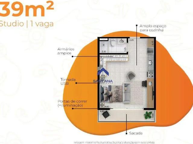 Apartamento para Venda em Taubaté/SP Bosque Flamboyant 1 Quartos