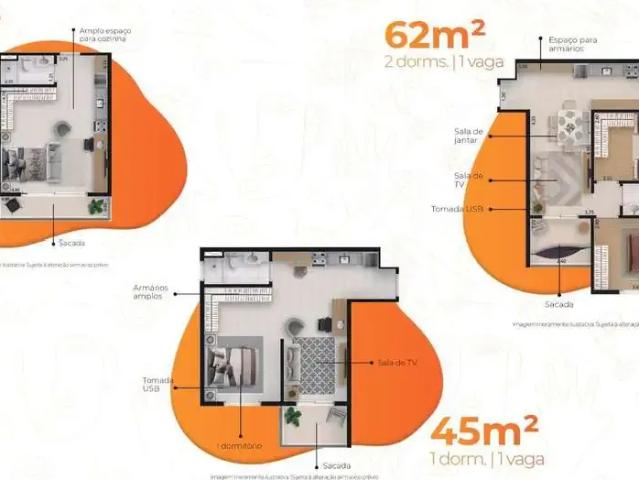 Apartamento para Venda em Taubaté/SP Lavadouro de Areia 2 Quartos