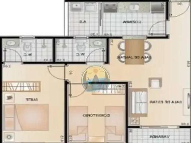 Apartamento para Venda em Taubaté/SP Monção 2 Quartos