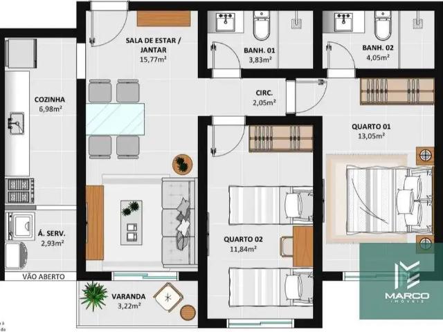 Apartamento para Venda em Teresópolis/RJ Nossa Senhora de Fátima 2 Quartos