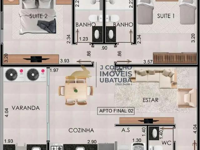 Apartamento para Venda em Ubatuba/SP Tenório 2 Quartos
