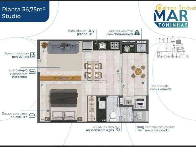 Apartamento para Venda em Ubatuba/SP Toninhas 1 Quartos