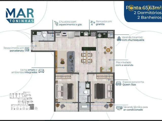 Apartamento para Venda em Ubatuba/SP Toninhas 2 Quartos