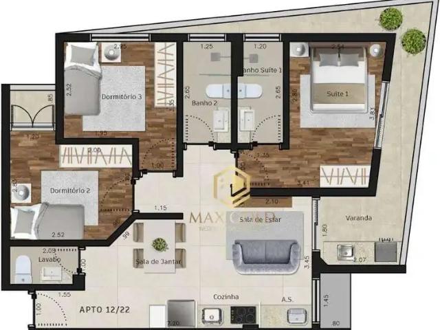 Apartamento para Venda em Ubatuba/SP Itaguá 3 Quartos