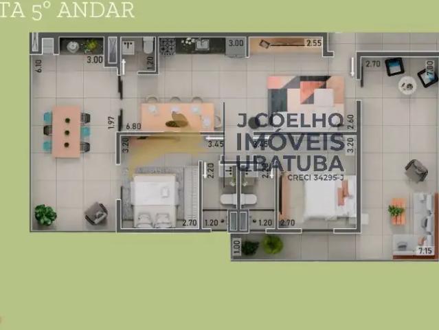 Apartamento para Venda em Ubatuba/SP Itaguá 2 Quartos