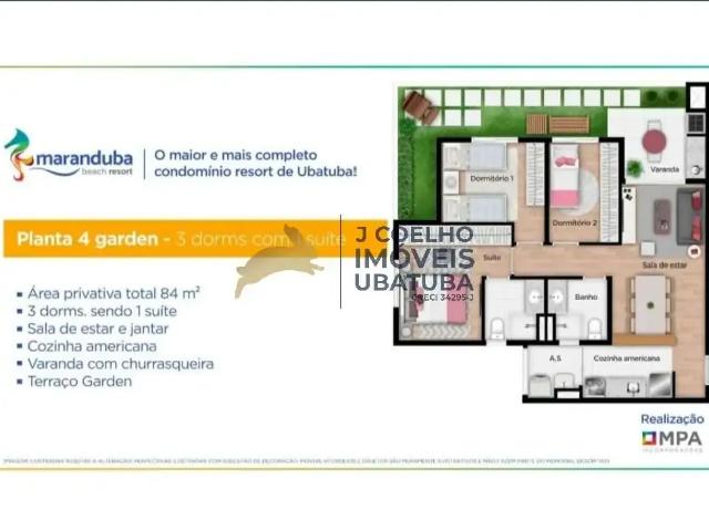Apartamento para Venda em Ubatuba/SP Maranduba 3 Quartos