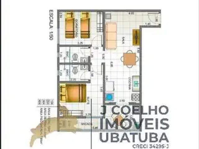Apartamento para Venda em Ubatuba/SP Perequê Açu 2 Quartos