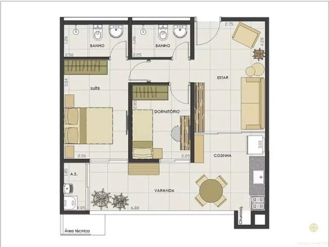 Apartamento para Venda em Ubatuba/SP Perequê Açu 2 Quartos
