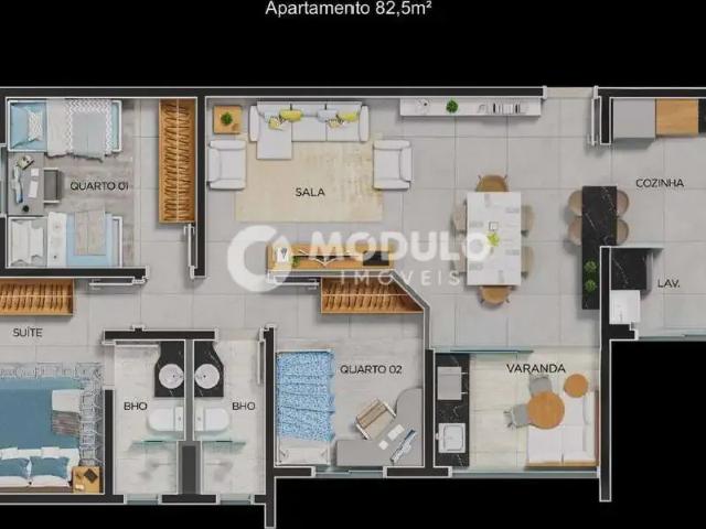 Apartamento para Venda em Uberlândia/MG Tubalina 3 Quartos