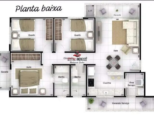 Apartamento para Venda em Uberlândia/MG Santa Mônica 3 Quartos