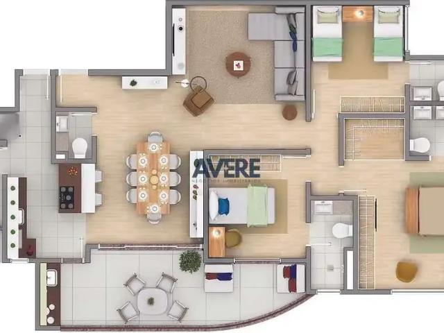 Apartamento para Venda em Valinhos/SP Vila Clayton 3 Quartos