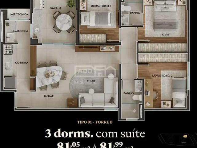 Apartamento para Venda em Valinhos/SP Vila Olivo 2 Quartos
