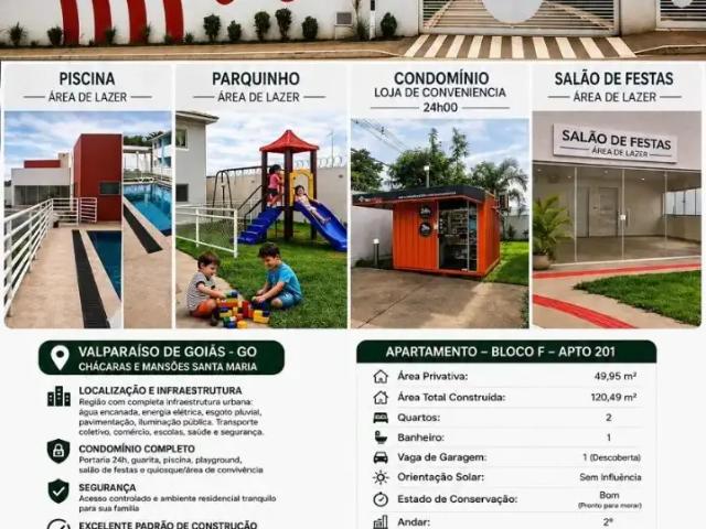 Apartamento para Venda em Valparaíso de Goiás/GO Chácaras e Mansões Santa Maria 2 Quartos