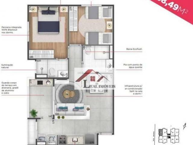 Apartamento para venda em Vila Baeta Neves de 58.00m² com 2 Quartos, 1 Suite e 1 Garagem