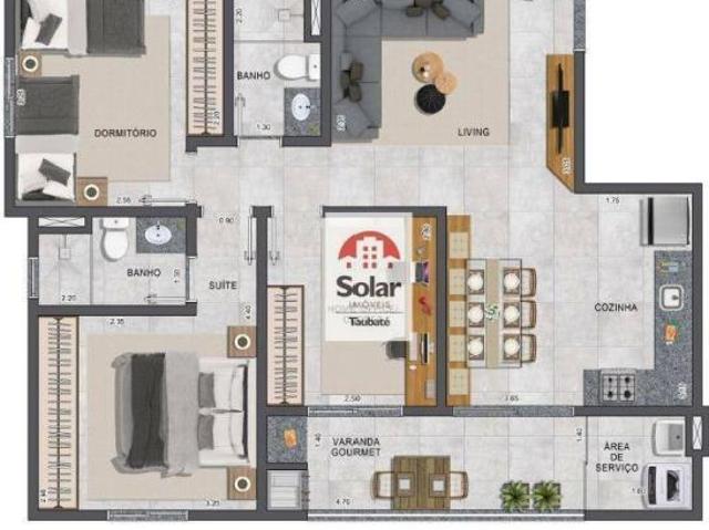 Apartamento para venda em Vila São José de 75.00m² com 2 Quartos, 1 Suite e 1 Garagem