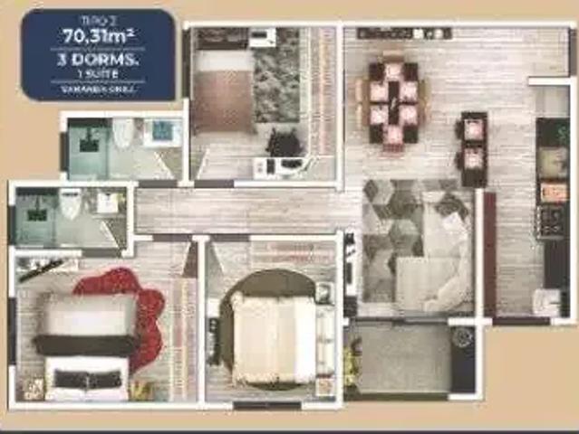 Apartamento para Venda em Vinhedo/SP Santa Claudina 2 Quartos
