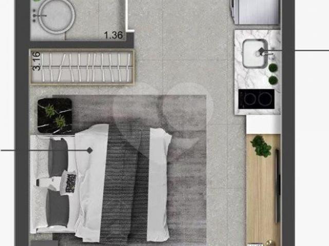 Apartamento para Venda por R$430.000,00 com 27m², 2 banheiros e 1 dormitório Vila clementino, São