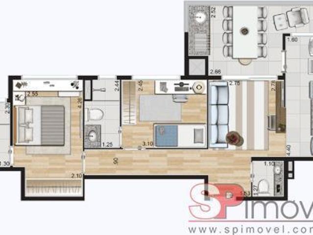 Apartamento para Venda por R$517.000,00 com 68m², 1 vaga e 2 dormitórios Vila gilda, Santo andré /