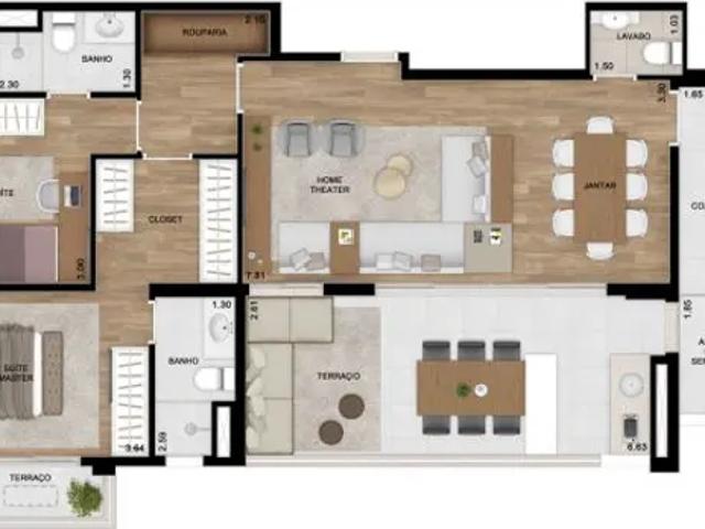 Apartamento para venda tem 157 metros quadrados com 3/4 quartos em Vila Anastácio São Paulo SP