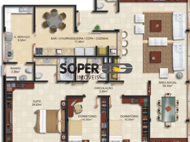 Apartamento para venda tem 164 metros quadrados com 3 quartos em Vila Assunção Porto Alegre RS