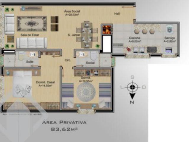 Apartamento para venda 2 quartos no Bairro Jardm Planalto Porto Alegre/RS