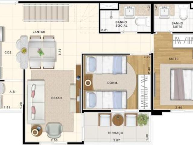 Apartamento para venda 62m2 2 quartos 1 suíte sacada 1 vaga Vila Guilherme
