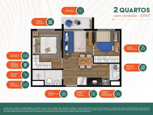 Apartamento próximo a estação Oratório, 37m², 1vaga, lazer completo