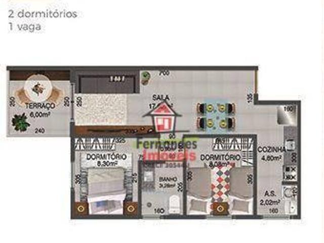 Apartamento pronto com 2 dormitórios à venda, 54 m² por R$ 394.000 Mirim Praia Grande/SP