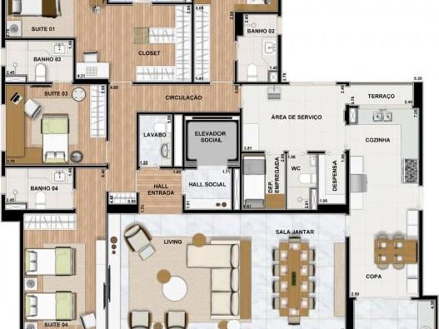 Apartamento pronto novo 4 suítes 4 vagas com quadra de tênis perto do Ibirapuera