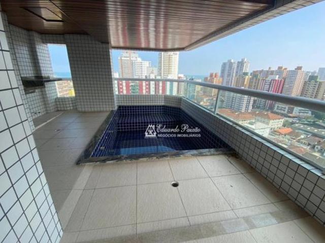 Apartamento Praia Grande com piscina na varanda