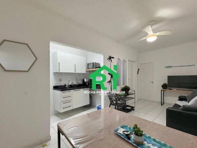 Apartamento quadra mar com 2 quartos, lazer, 1 vaga à venda no Tombo, Guarujá