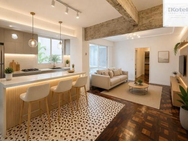 Apartamento reformado de 2 quartos no bairro Moinhos de Vento em POA