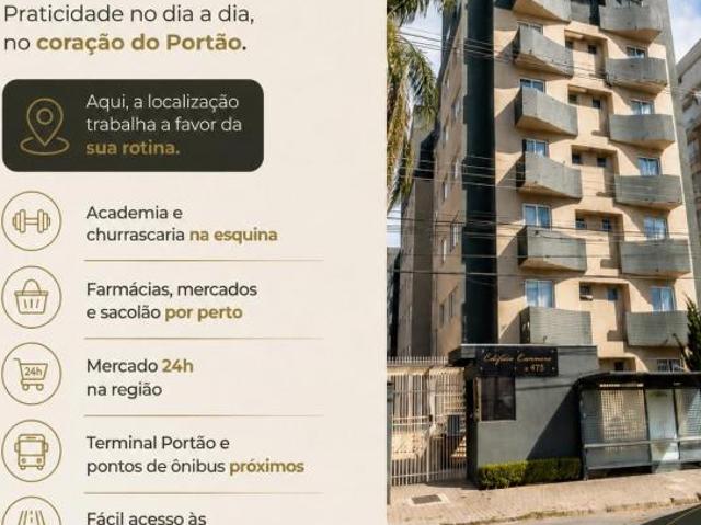 Apartamento semimobiliado no Portão | 7º andar, 1 vaga e tudo por perto