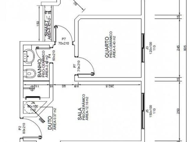 Apartamento Semimobiliado à venda no Centro 2 quartos