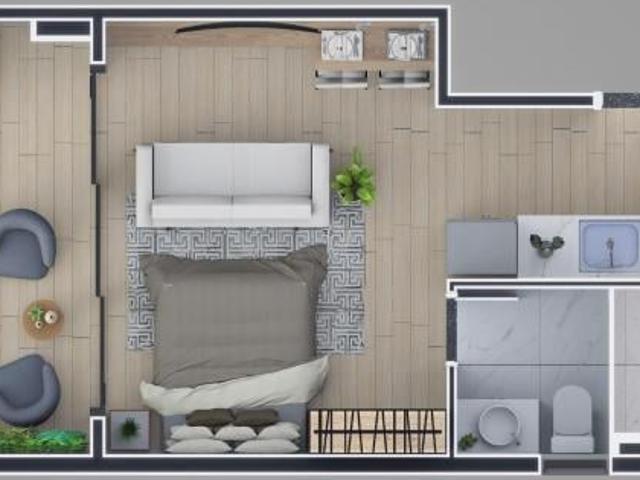 Apartamento Studio 24m² 1 Dorm